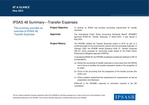 IPSAS 48, Transfer Expenses | IPSASB